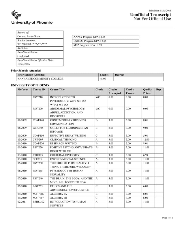 Transcript with MSP | PDF