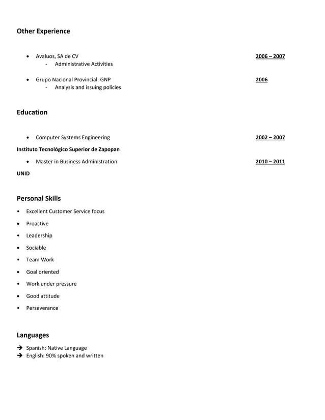 Resume Ana Ortega | PDF