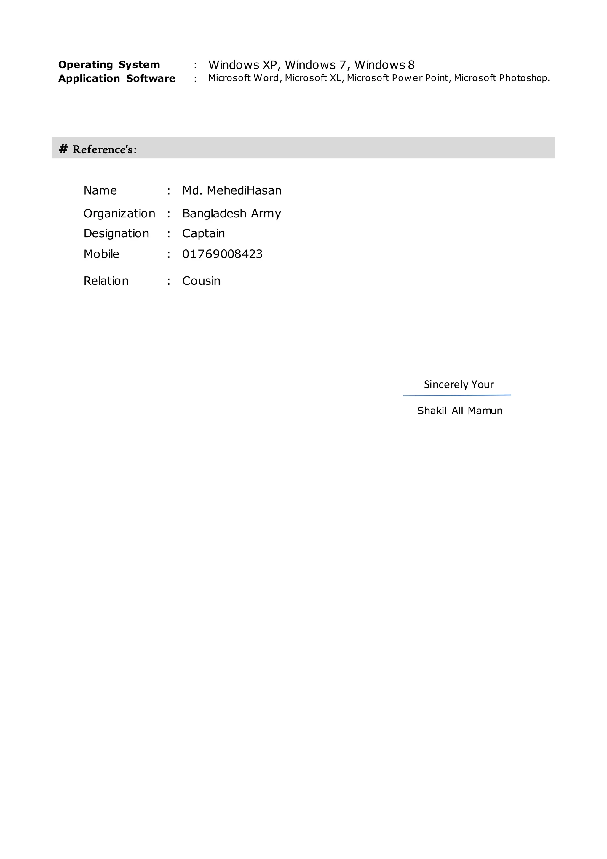 CV of shakil all mamun | DOCX