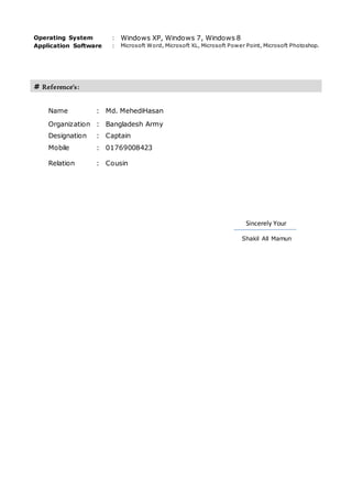 CV of shakil all mamun | DOCX