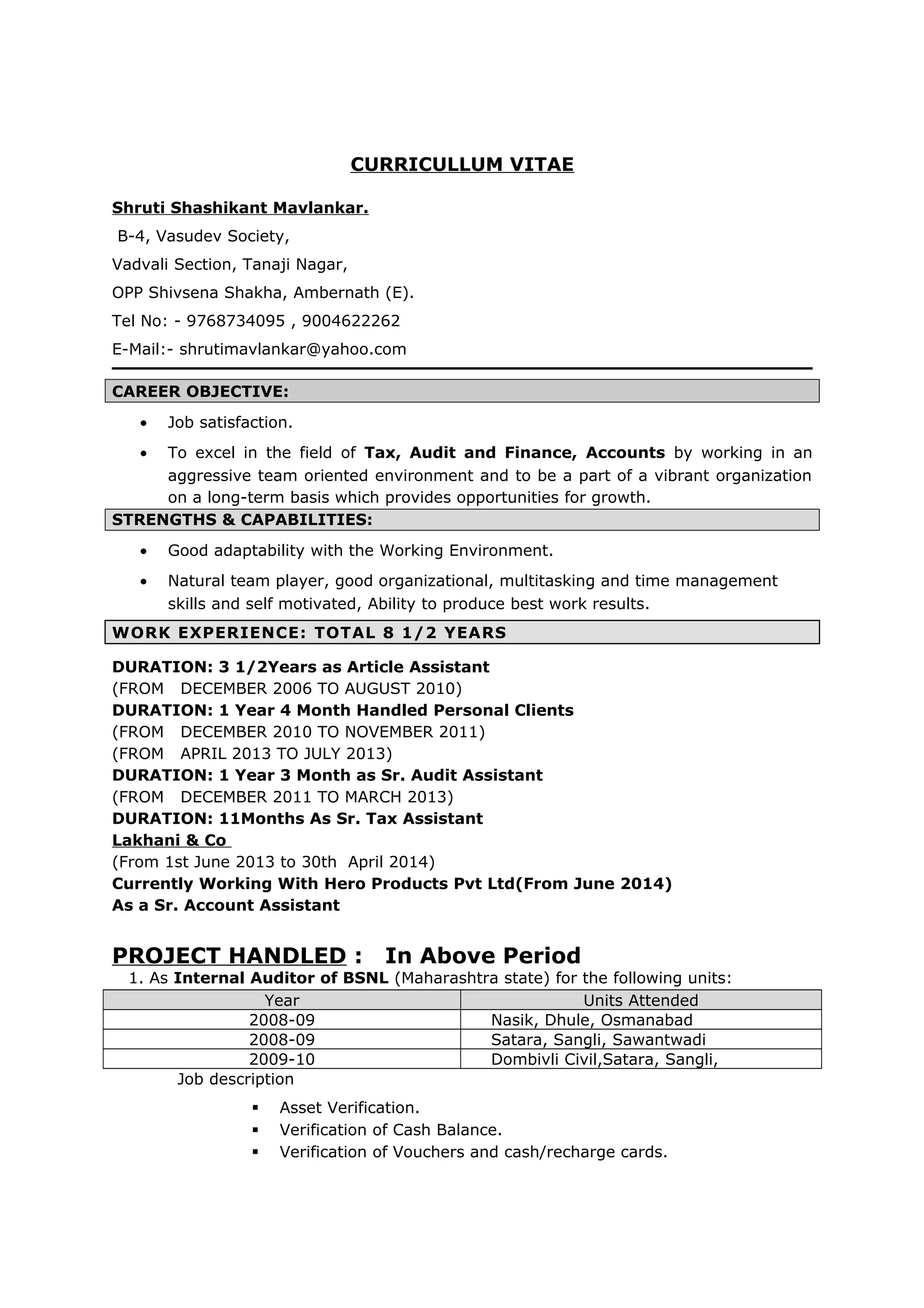 updated CV Shruti (1) | DOC