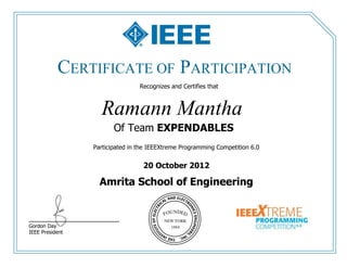 IEEE Xtreme Programming Contest - 2012 | PPT
