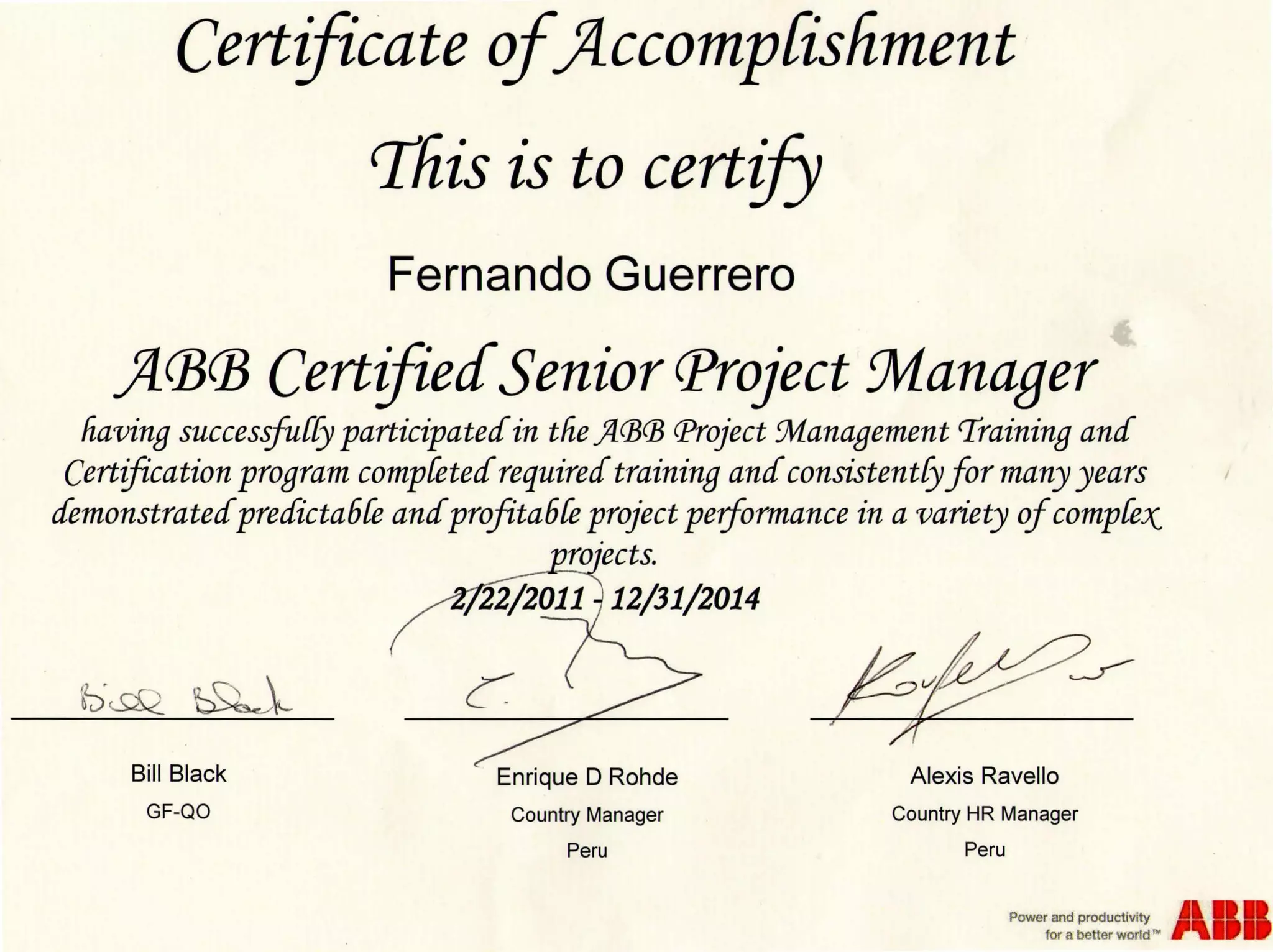 Senior Project Manager ABB | PPT