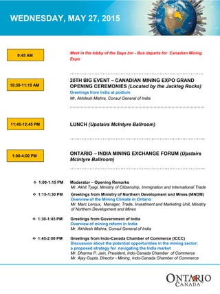 Timmins Program - Indian Delegation | PDF