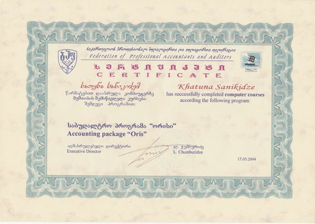 certificate ORIS | PPT