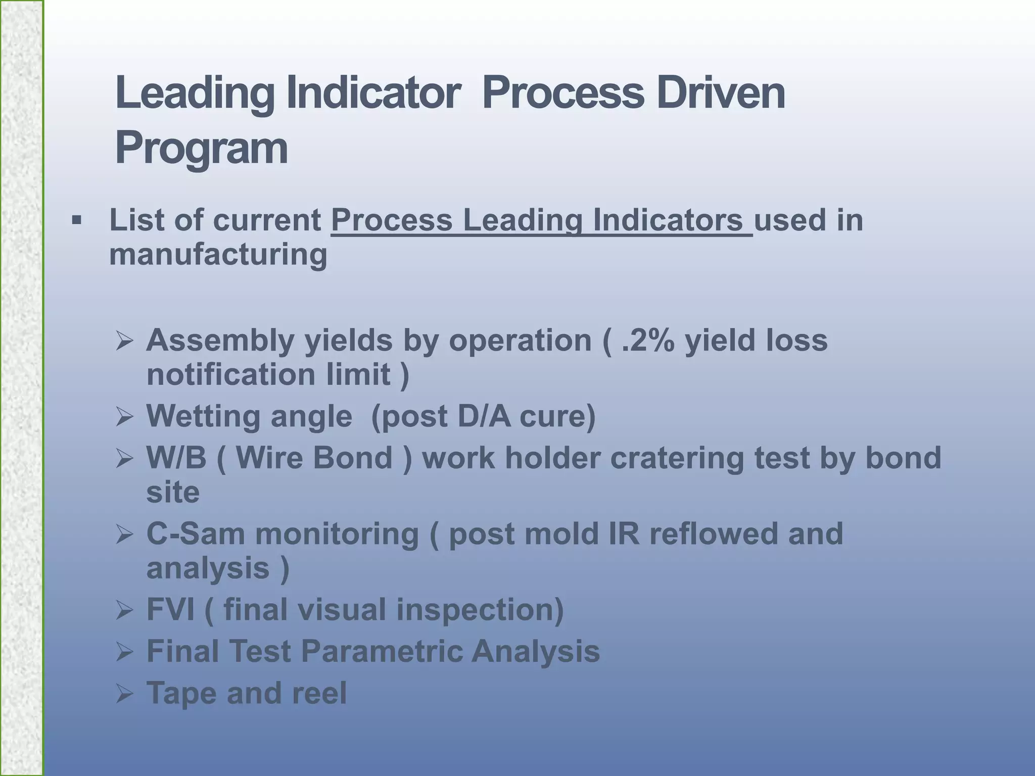 Leading Indicator Program OverView Rev A | PDF