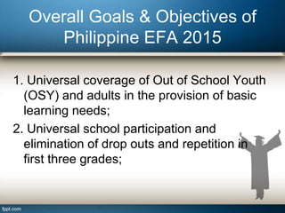 Education for All Globally & in the Philippines | PPTX