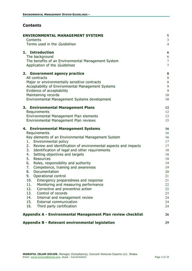 Environmental Management System Guideline | PDF