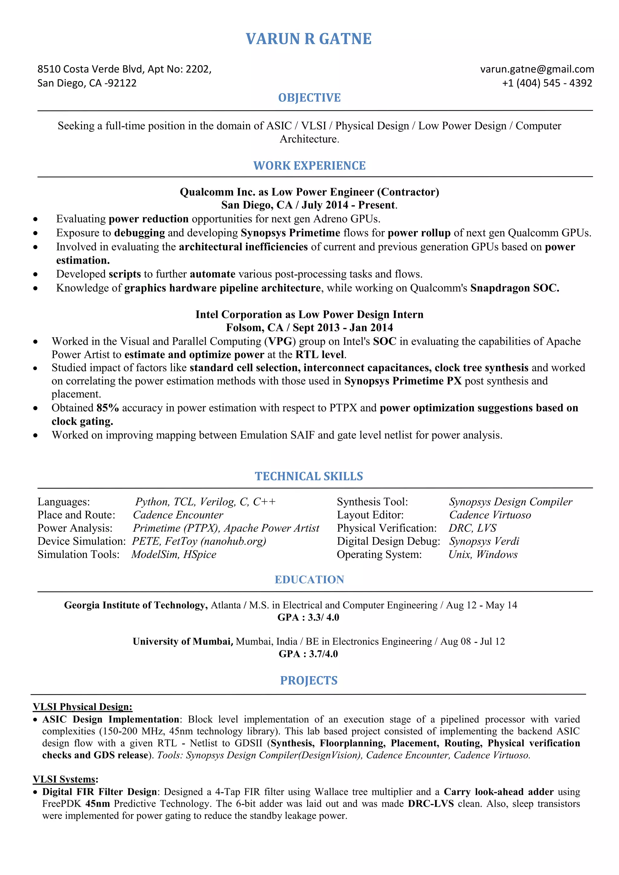 Varun Gatne - Resume - Final | PDF | Computer Software and Applications | Computing