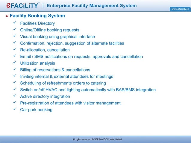 eFACiLiTY Facility Booking System | PPT