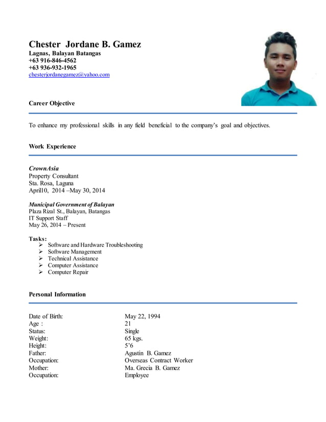 Chester Jordane B Resume | DOCX | Technology & Computing