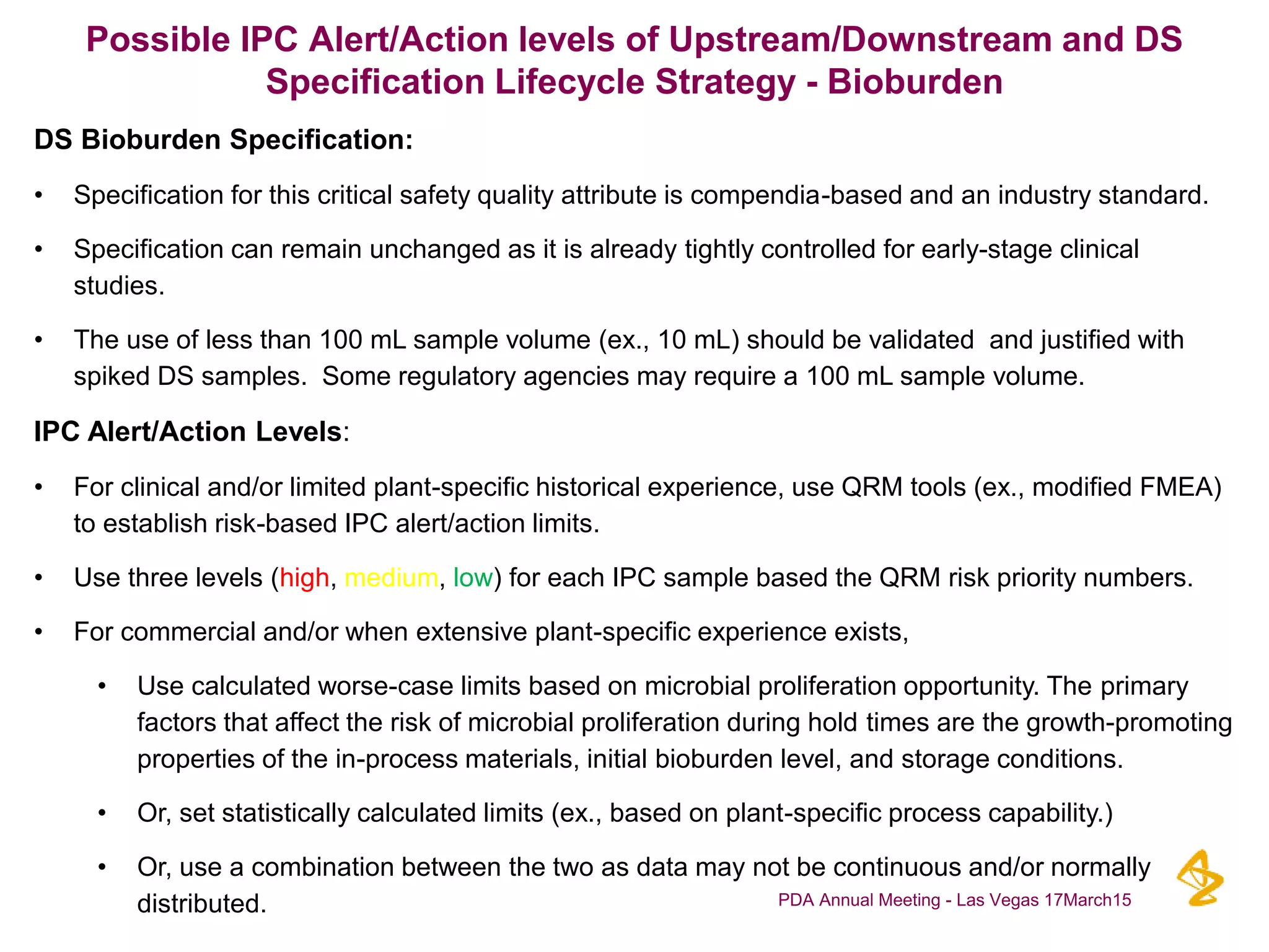 Alert Action and Specification Limits for Bioburden and Endotoxin ...