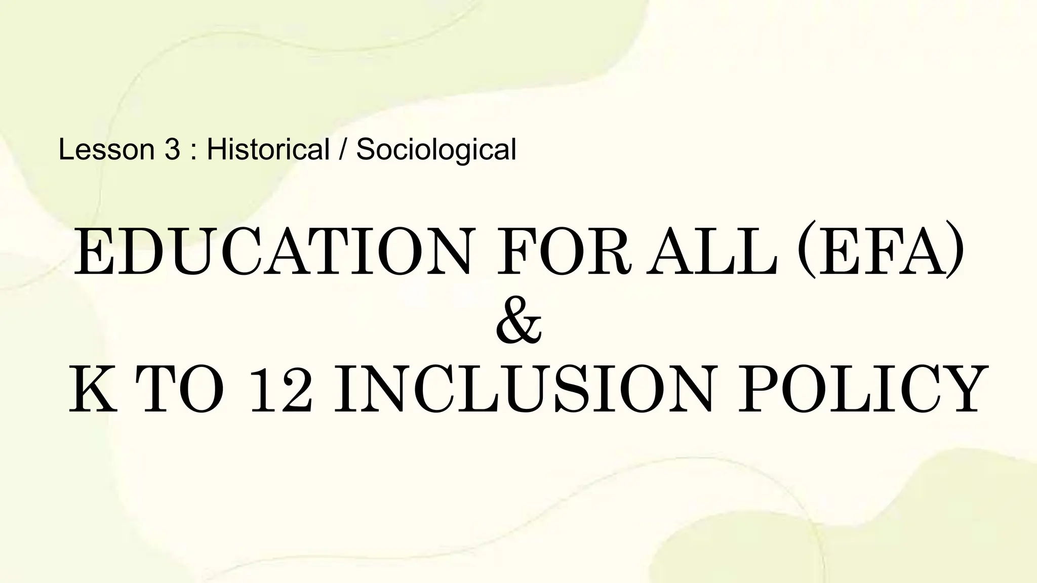 Education For All & k to 12 program presentation | PPTX