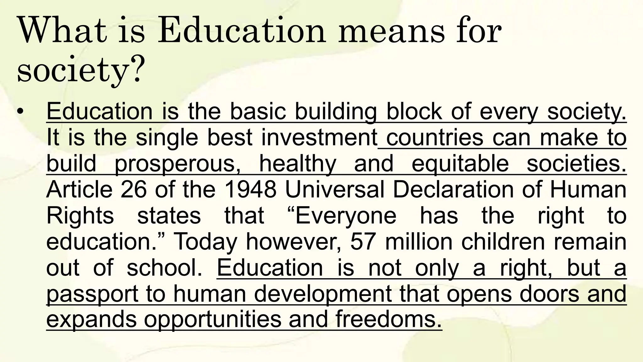 Education For All & k to 12 program presentation | PPTX