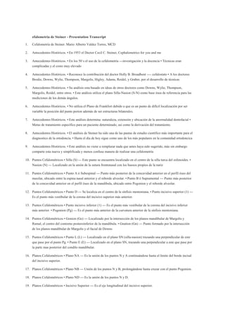 Efalometria de steiner texto | DOCX