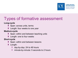 Formative e-Assessment: some theoretical resources | PPT