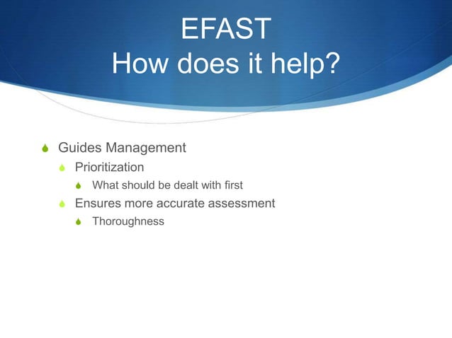 EFAST - A how to guide | PPTX | First Aid | Injuries