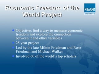 Economic Freedom of the World Index: A Comparative Examination | PPT