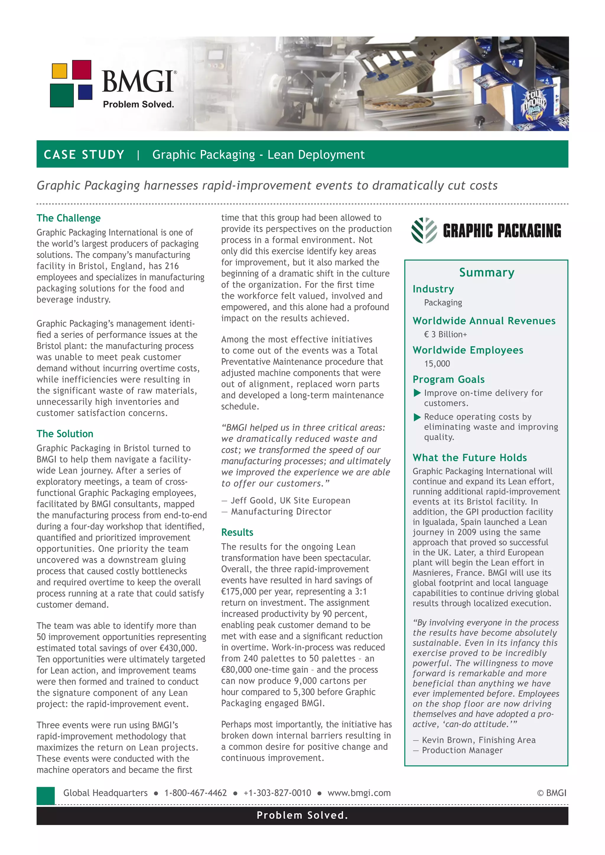 Graphic-Packaging Case study | PDF