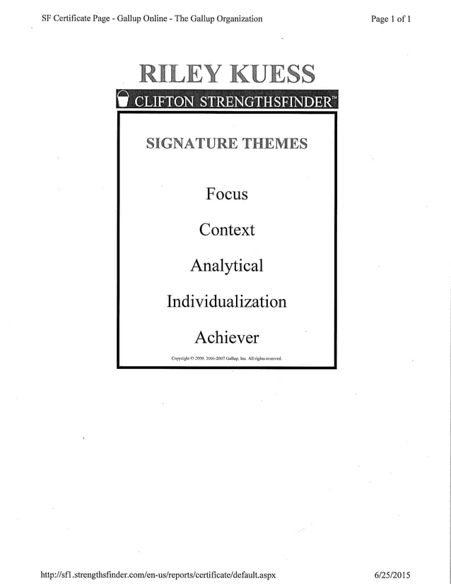 Riley Kuess 5 Signature Themes | PDF