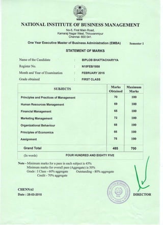 EMBA Certificate | PDF