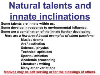 EFC - Natural Talents / Spiritual Gifts | PPT