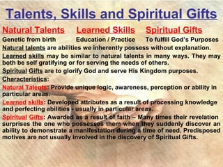 EFC - Natural Talents / Spiritual Gifts | PPT