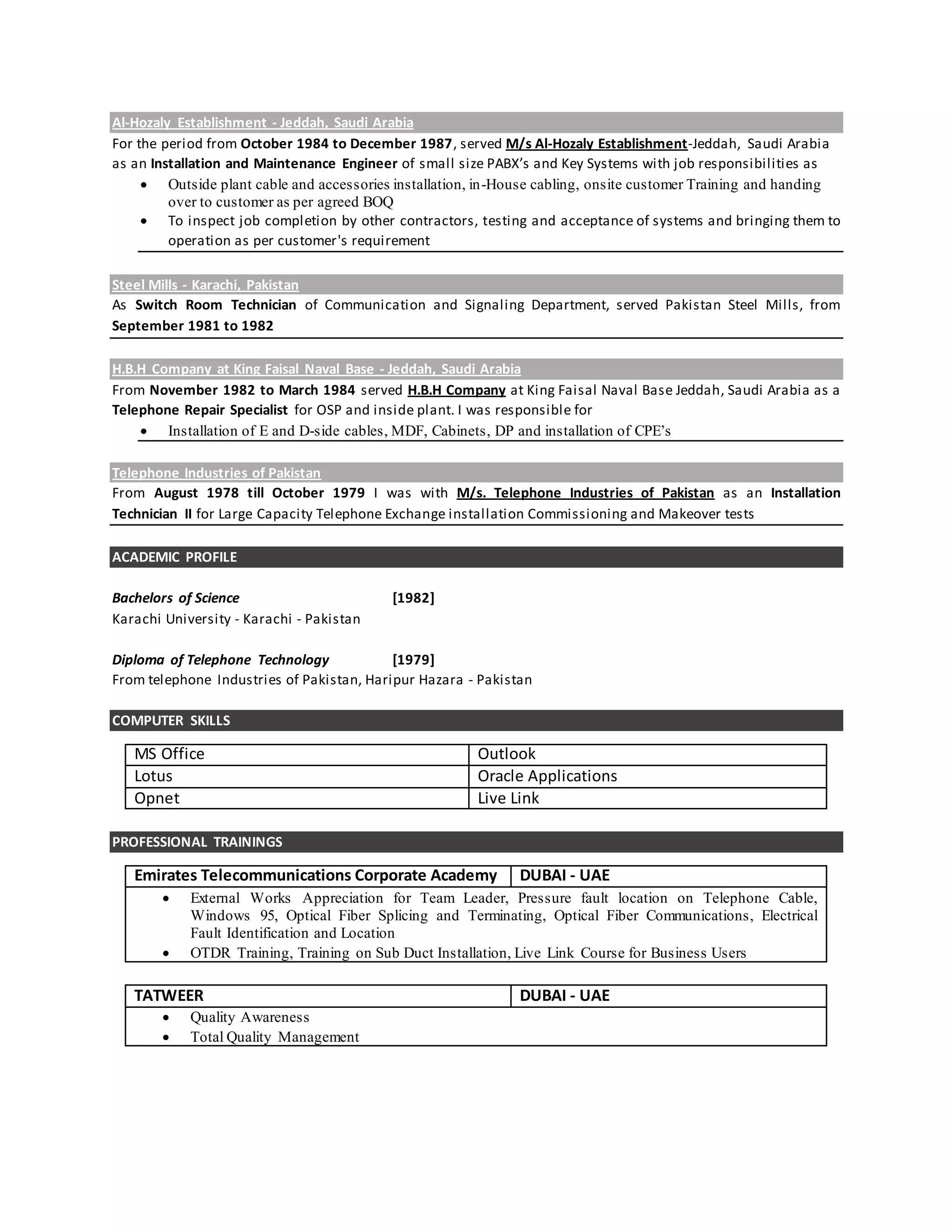 Saeed Ahmed Siddiqui - CV | DOCX