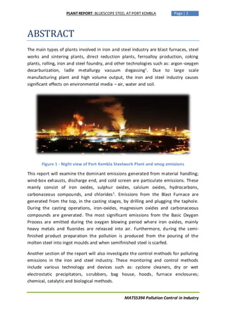 BlueScope Steel plant report_Final | DOCX