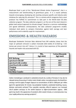 BlueScope Steel plant report_Final | DOCX