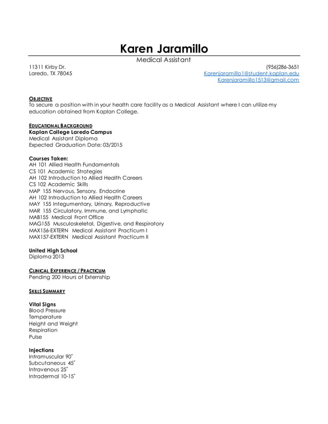 Karen Jaramillo Resume | DOCX | Healthcare Industry | Industries