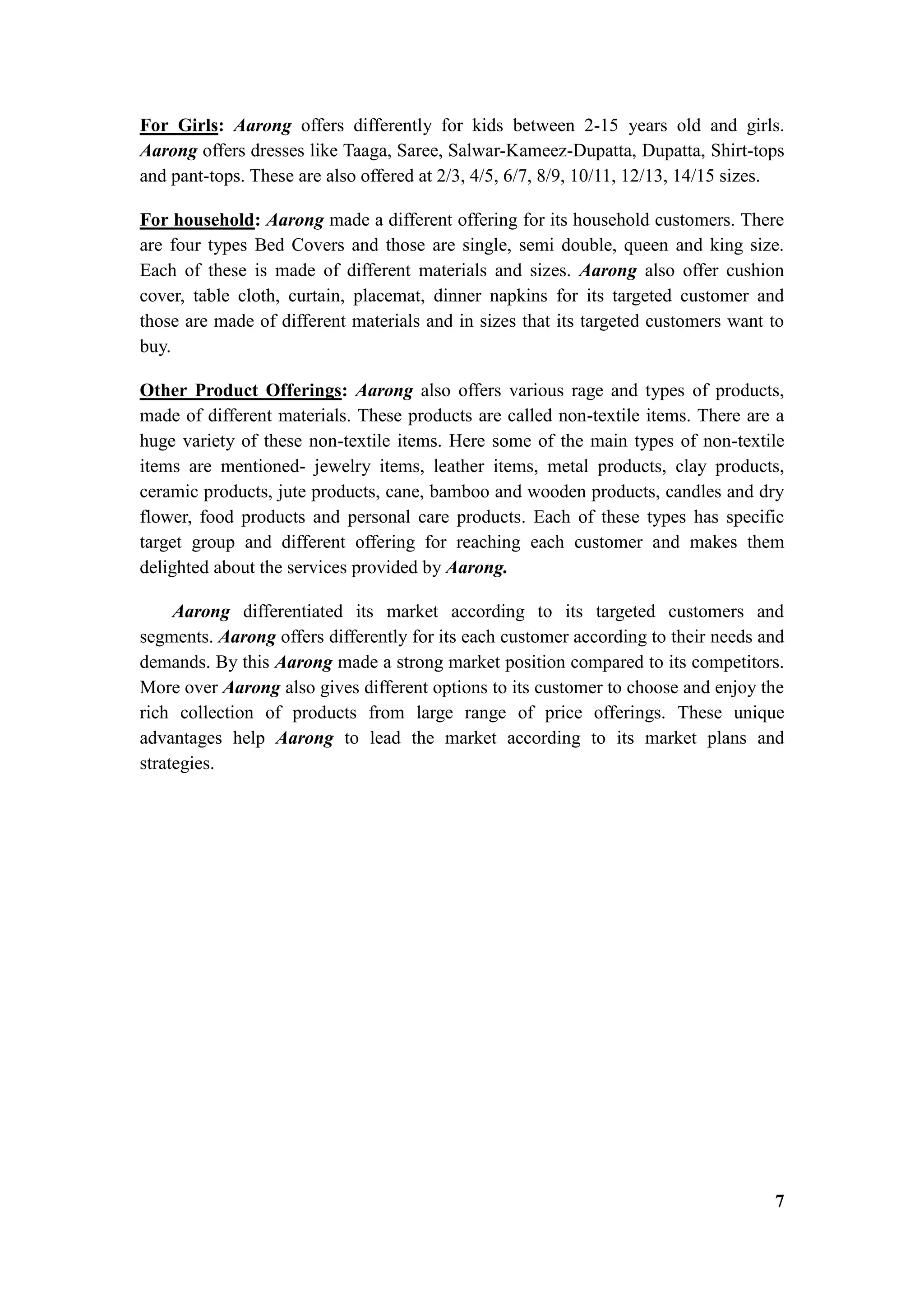Marketing Strategy of Aarong | PDF