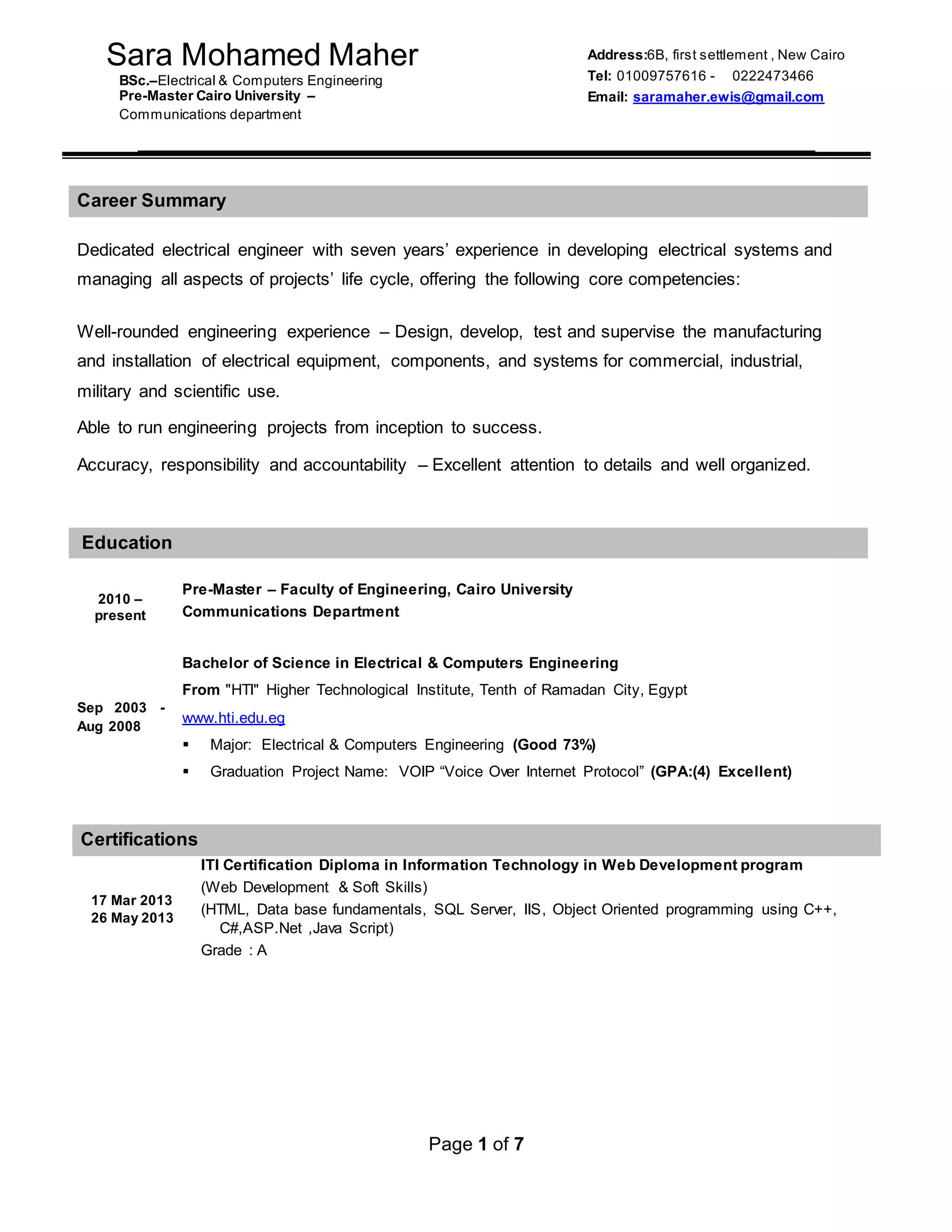 Sara Maher Resume | DOCX