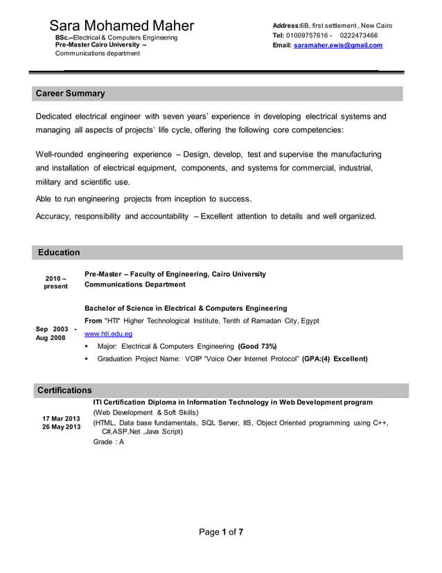 Sara Maher Resume | DOCX