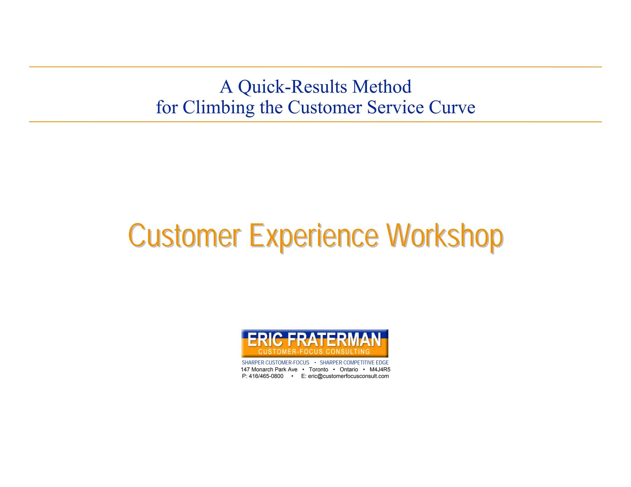 Customer Experience Workshop | PDF