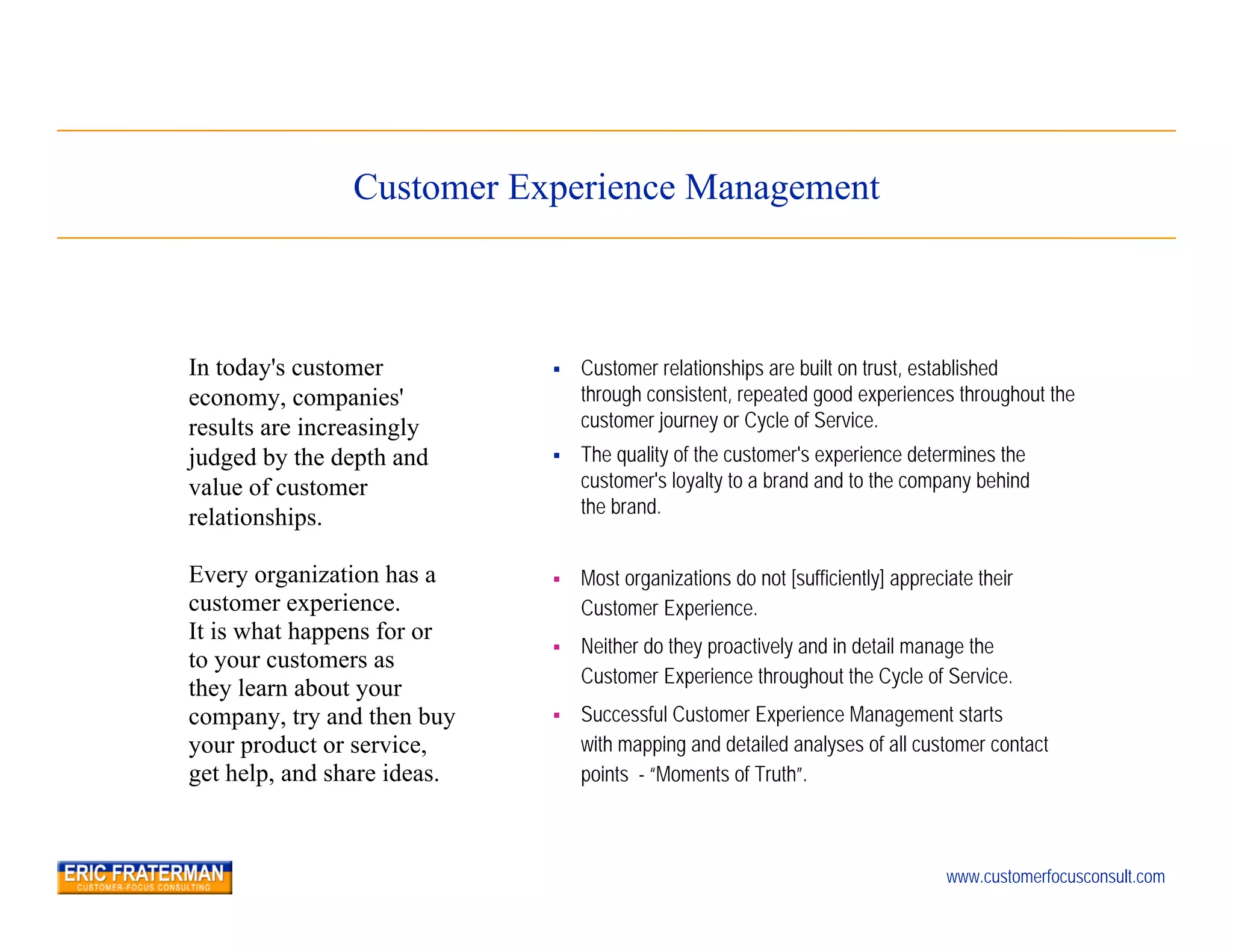 Customer Experience Workshop | PDF