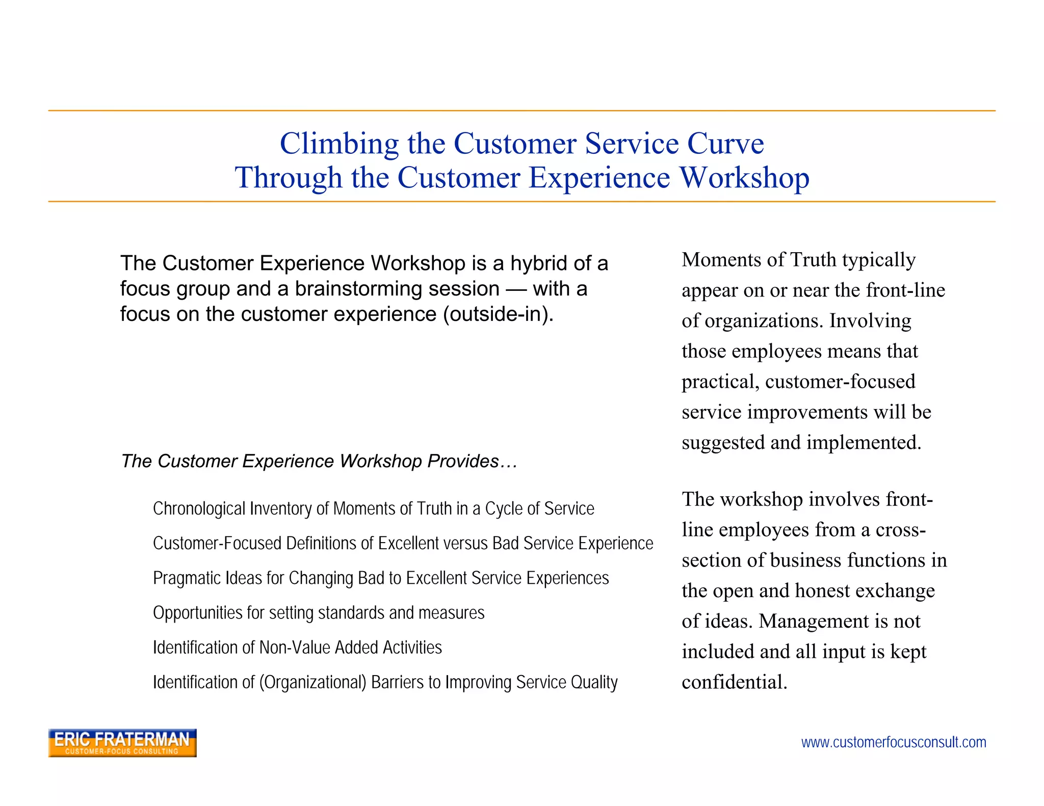 Customer Experience Workshop | PDF | Business | Business and Finance