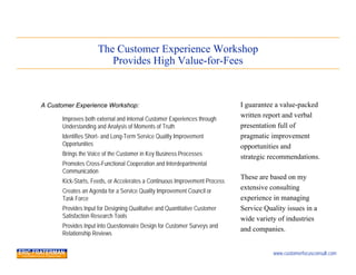 Customer Experience Workshop | PDF | Business | Business and Finance