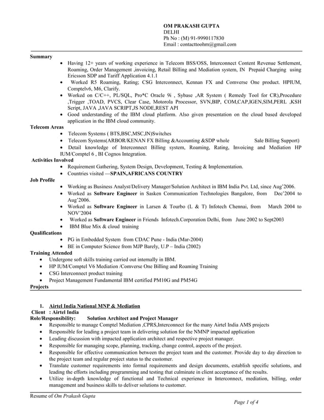 Resume_OmPrakash_12yrs | PDF