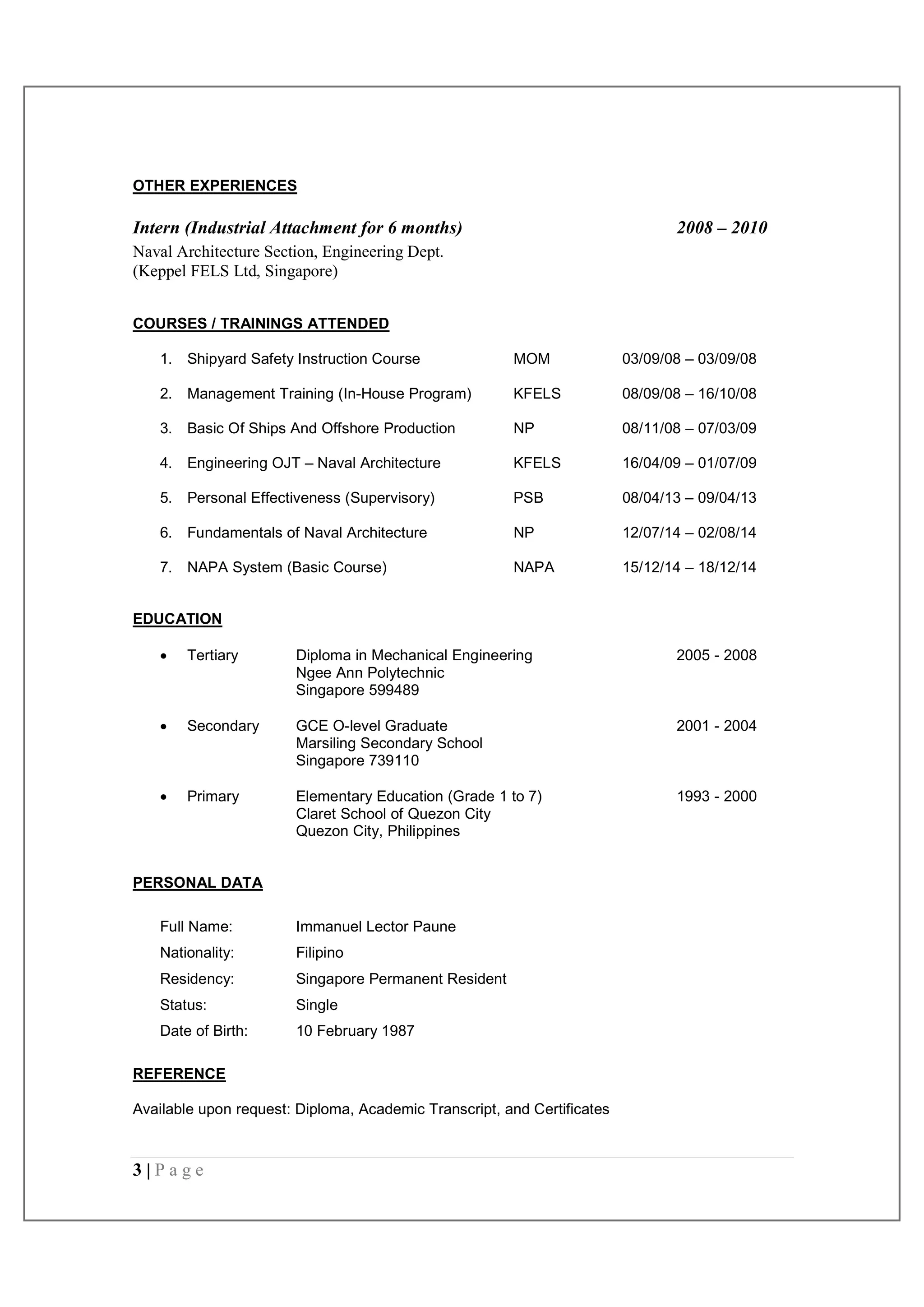 Immanuel's Resume | PDF