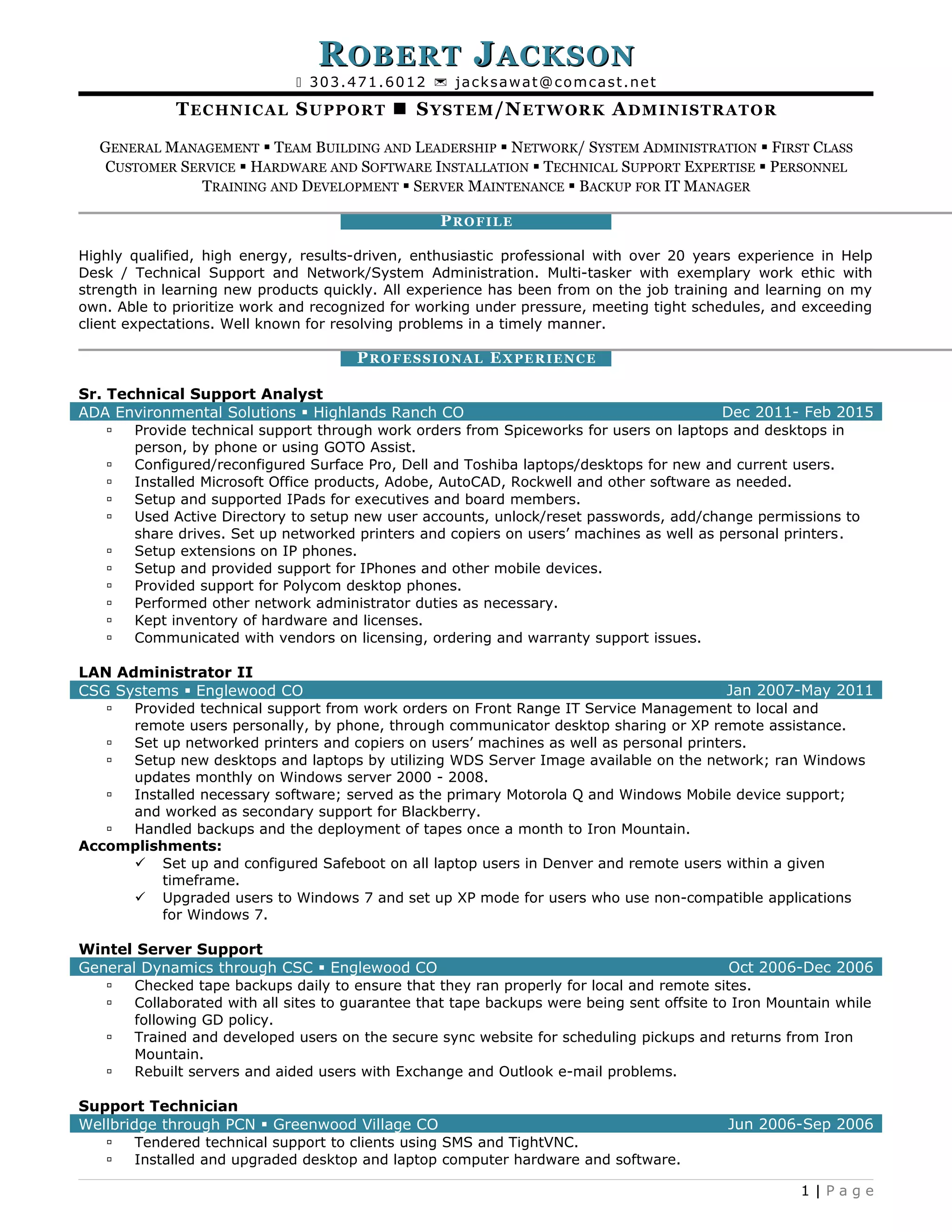 IT Resume 2017 | DOC