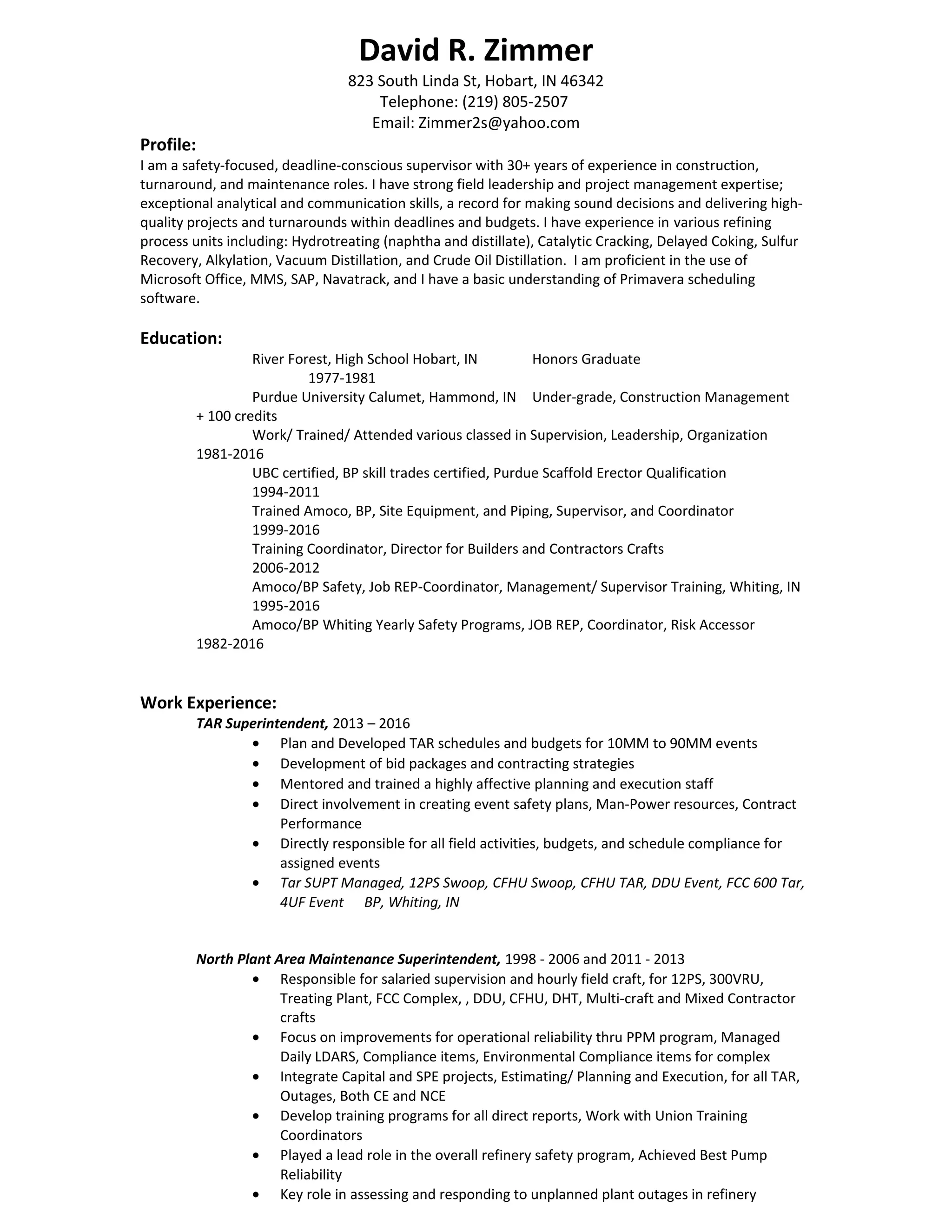 DaveZummerResume | DOC