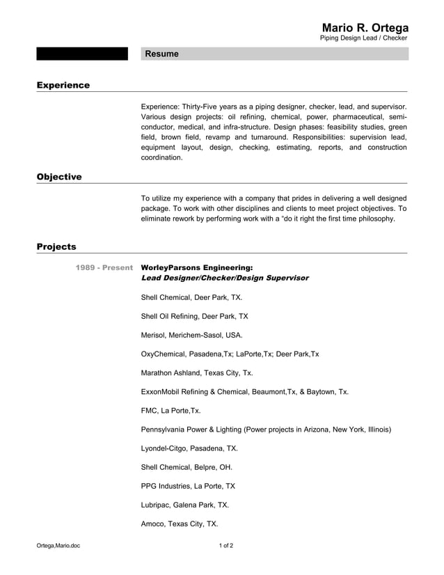 Mario Ortega Resume 2015 | PDF