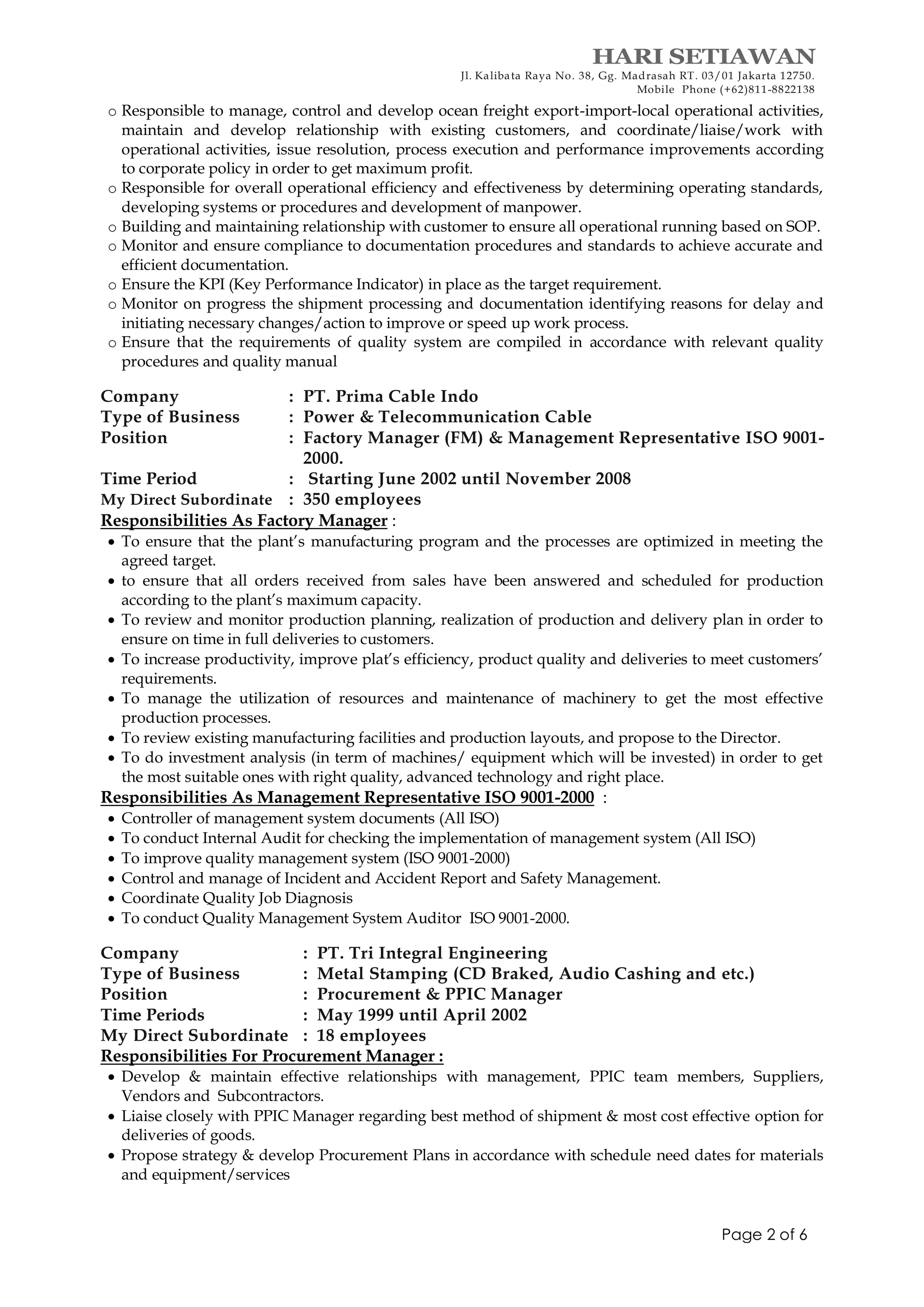 Harry CV (Dtl-Updated 130716) | PDF