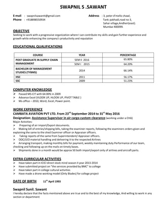 Swapnil Sawant | PDF | Business | Business and Finance