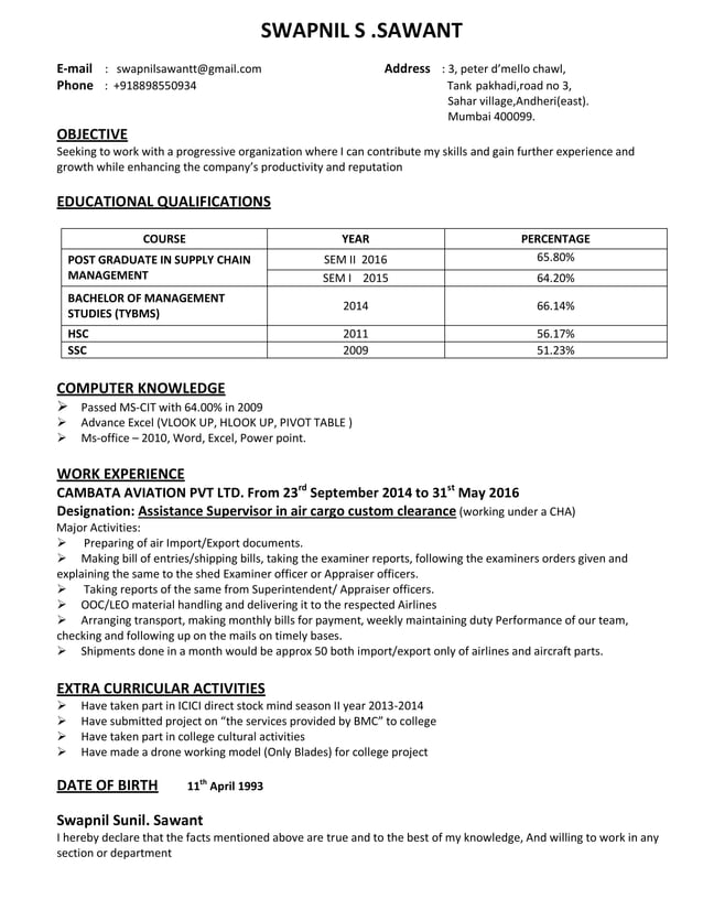 Swapnil Sawant | PDF | Business | Business and Finance