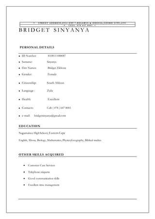 Bridget cv (2) | DOCX