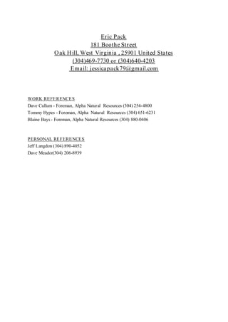 Resume for Eric A Pack | PDF