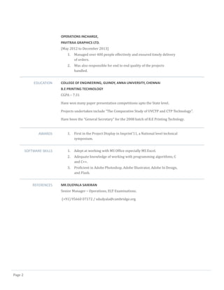 Arumuga Nainar - Professional resume | PDF