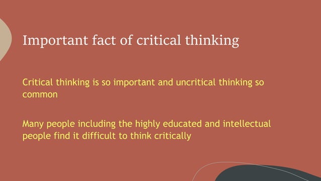 Effective speech and critical thinking | PPT